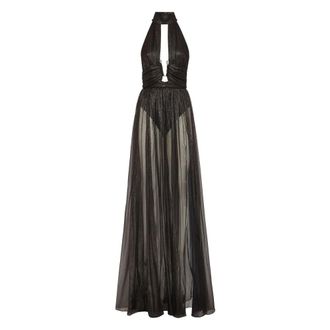 Philipp Plein Chiffon-Maxikleid - - Dresses - Damen - Grau - L