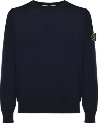 Stone Island Homme, Pulls, Bleu, Taille: XL Pull ras du cou avec logo