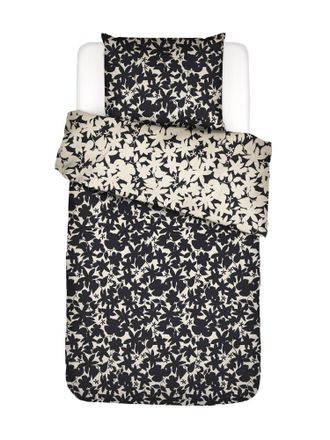 Essenza Bettw&auml;sche Imara Anthrazit, 135x200 + 1x 80x80 cm - 100% Baumwollpercale 200TC - Blumen