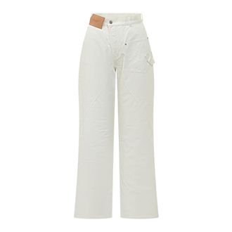J.W.Anderson Femme, Pantalons, Blanc, Taille: W28 Pantalon &agrave; jambes larges
