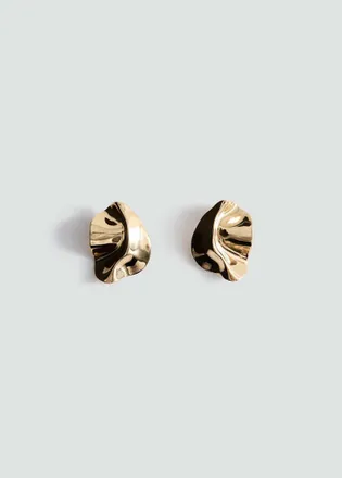 Mango Boucles doreilles textur&eacute;es relief or - Femme - Taille unique - MANGO