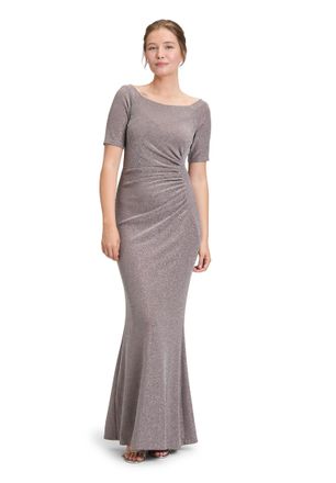 Vera Mont Damen 0374/4210 Kleid, Taupe/Silver, 42