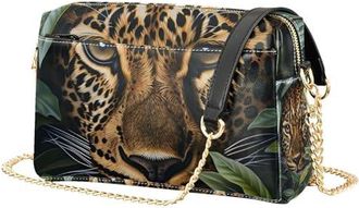 Mnsruu Sacs à bandoulière pour femme, sac à main en cuir mystérieux léopard africain