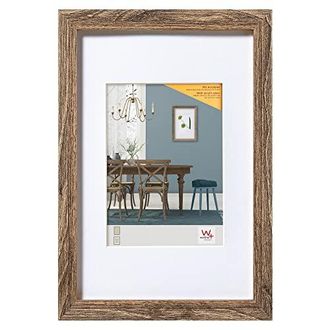 Walther Design Fiorito EFX080N Cadre Photo en Bois avec Verre Synth&eacute;tique et Passe-Partout, 60 x 80 cm, Noyer