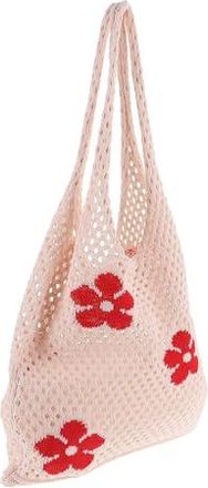 BESTONZON Paquet &agrave; Main en Filet Blanc pour Courses et Plage Paquet Fourre-Tout L&eacute;ger en Maille Capacit&eacute; Spacieuse Bandouli&egrave;re Simple Pochette de Transport Poly