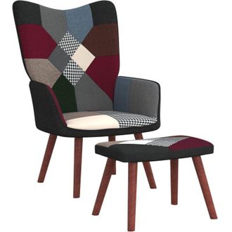 vidaXL Chaise de relaxation avec repose-pied Patchwork Tissu Vidaxl