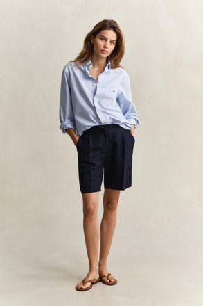GANT Damen Formelle Shorts aus Leinenmix (32) EVENING Blau