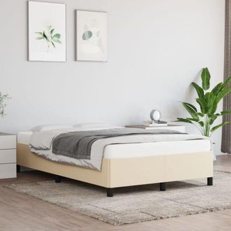 vidaXL Bettgestell ohne Matratze Creme 120x200 cm Stoff Vidaxl