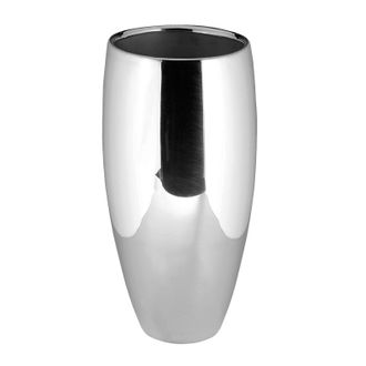 Fink kleine Blumenvase 28 cm aus versilbertem Eisen edler Behälter für Blumen