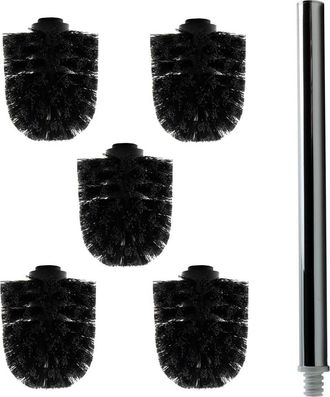 Atlantis Hemio 5s1g26 Universal Ersatz Toilettenb&uuml;rste schwarz | Wechsel-B&uuml;rste 7 cm | Griff 26 cm | Ersatz-B&uuml;rste WC B&uuml;rstenkopf | Universell passend