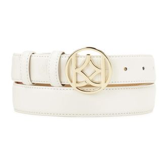 Kazar Wei&szlig;er glatter G&uuml;rtel mit runder Schnalle - - Accessories - Damen - Wei&szlig; - 90 CM