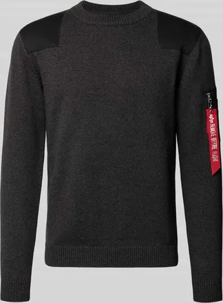 Alpha Industries Slim Fit Strickpullover aus reiner Baumwolle