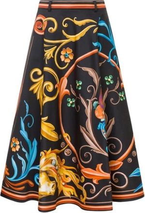 Moschino Bedruckter Baumwoll-Gabardine-Rock - - Skirts - Damen - Mehrfarbig - S