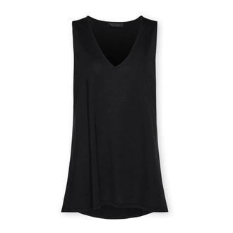 Elena Miro Top aus Lyocell-Mischgewebe mit V-Ausschnitt - - Tops - Damen - Schwarzk - 2XL