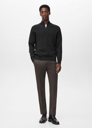 Mango Pantalon flanelle slim-fit Thermolite gris vison - Homme - 38 - MANGO MAN