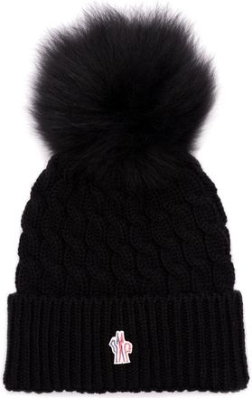 Moncler bonnet en maille - Noir