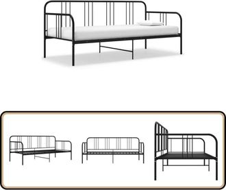 vidaXL Vidaxl - Cadre de canapé-lit sans matelas noir métal 90x200 cm - Canapé Convertible - Lit Invité - Lit Compact - Cadre Lit - Literie