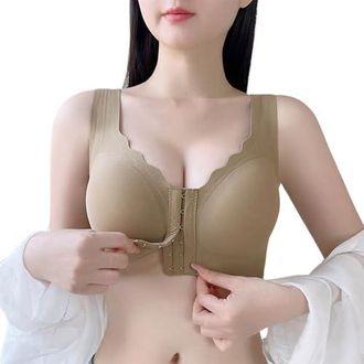 Generic Soutien Gorge Invisible Soutien Gorge sans Armature Brassiere Femme sans Armature De Classique Allaitement Pompe Manuelle R&eacute;glable Maternit&eacute; Confort Q