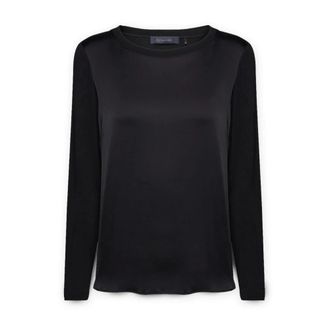Elena Miro T-Shirt aus Viskose Lenzing Ecovero - - Tops - Damen - Schwarzk - S