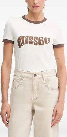 Miss Sixty appliqu&eacute;d ringer T-shirt - Wei&szlig;