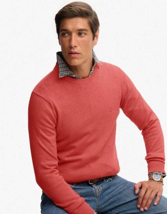 Superdry Essentials - Pullover aus Baumwolle in Bonbonrosa