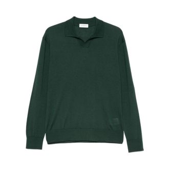 Paolo Pecora Langarm-Polohemd aus Wolle - - Tops - Herren - Gr&uuml;n - M