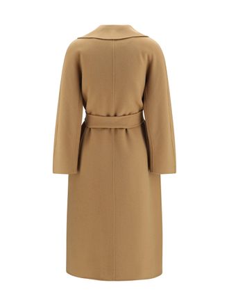 Max Mara Womens Long Robe Coat Wool, Cashmere And Silk Cammello