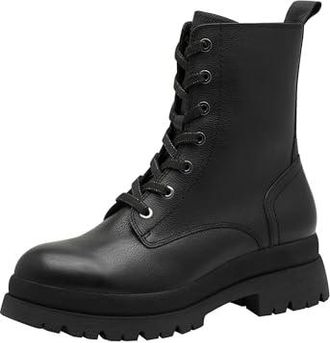 Tamaris Femme Damen Lace Boot Flat 1-25233-45 Bottine, Cuir Noir, 38 EU