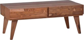 MiaMöbel Couchtisch Tamesi 110x55 cm Modern Massivholz Teak Dunkelbraun