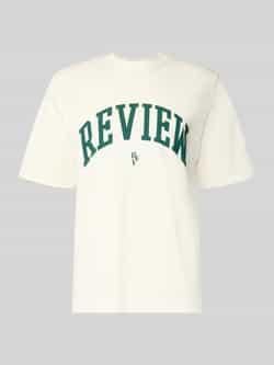 Review T-Shirt mit Label-Print und Rundhalsausschnitt