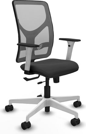Piqueras y Crespo Grauer B&uuml;rostuhl mit wei&szlig;en und schwarzen Armlehnen, h&ouml;henverstellbare Lendenwirbelst&uuml;tze, ausgestattet mit Syncro/Traslack und Schneideschaum, Grau/D