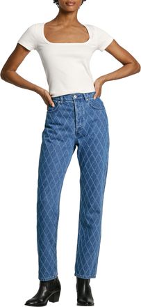 Pepe Jeans London Damen Straight Uhw Diamond Jeans, Blau (Denim), 33W x 28L