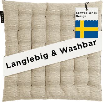 Linum Pepper Stuhlkissen 40x40 aus 100% Baumwolle, Premium Sitzpolster f&uuml;r K&uuml;che, Esszimmer und Outdoor, Komfortables Sitzkissen Stuhl, formstabil, Sitzkiss