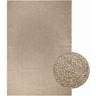 vidaXL Teppich zizur Beige 200x290 cm Jute-Optik Indoor und Outdoor Vidaxl