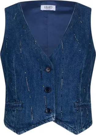 Liu Jo Femme, Vestes, Bleu, Taille: 36 FR Vest