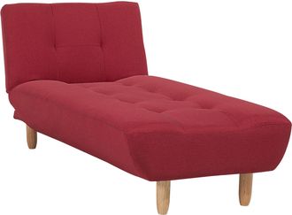 Beliani Chaiselounge Stoffbezug rot gesteppt verstellbare Rückenlehne Retro-Stil Alsten
