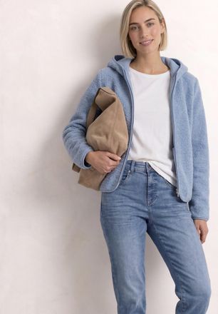 Street One Cardigan STREET ONE, Damen, Gr. 36, blau (northern blau), Stoff, 100% Polyester, unifarben, comfort fit normal, ohne Ausschnitt, normaler Saum, Strick
