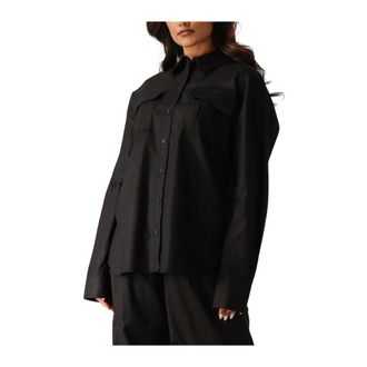Gestuz Schwarze Leinenbluse f&uuml;r Frauen - - Blouses & Shirts - Damen - Schwarzk - M