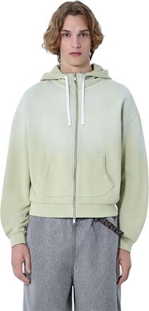 Brain Dead Homme, Sweatshirts et sweats &agrave; capuche, Beige, Taille: S Sweat &agrave; capuche zipp&eacute; avec coudi&egrave;res rembourr&eacute;es