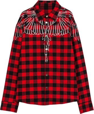 Marcelo Burlon chemise brodée à carreaux - Rouge