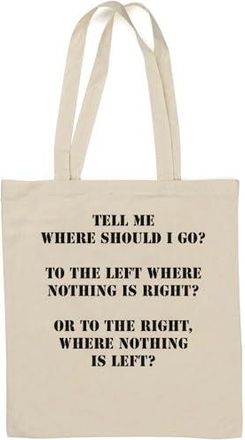 Generic Sac fourre-tout en coton naturel avec slogan « Where should I go » Blanc