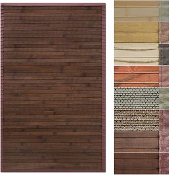 Floordirekt Bambusteppich Bambusmatte mit Stoffrahmen | Natur Design in vielen Farben & Größen (160 x 230 cm, Oak)