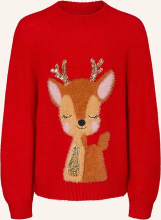 s.Oliver S.Oliver Red Pullover Mit Pailletten rot