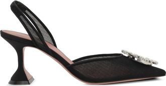 Amina Muaddi Femme, Chaussures, Noir, Taille: 39 EU Begum Mesh Sling 70