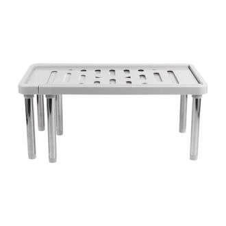 BESPORTBLE Mikikit Ausziehbares Edelstahl K&uuml;chenregal und Badezimmer Organizer Verstellbares Multifunktions Lagerregal mit Pp Material Platzsparend f&uuml;r Gew&uuml;rze U