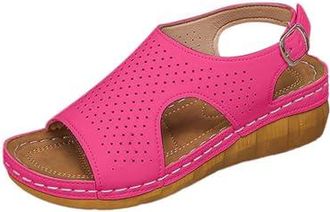 Generic Sandales compens&eacute;es respirantes et d&eacute;contract&eacute;es pour femme - Couleur unie - Creuses - &Eacute;l&eacute;gantes - Polyvalentes - Confortables - Bout ouvert - Sandale