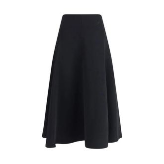 Jacquemus Ausgestellter Dreieck Rock Schwarz Midi L&auml;nge - - Skirts - Damen - Schwarzk - S
