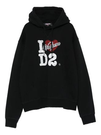 Dsquared2 hoodie à logo imprimé - Noir