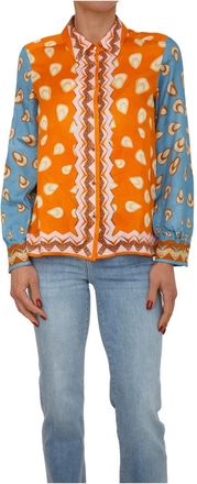 iBlues Femme, Blouses et Chemises, Multicolore, Taille: 40 FR Camicia Arancione