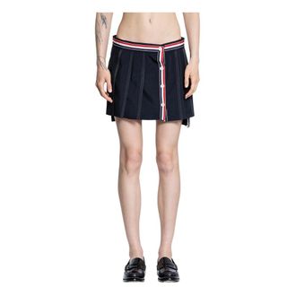 Thom Browne Schuluniform-Mini-Faltenrock mit Webstoff - - Skirts - Damen - Blau - XS
